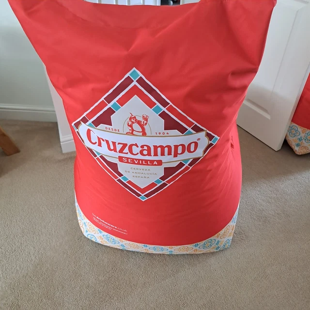 CRUZCAMPO BEAN CHAIR Man Cave Beer Branded Chair Heavy Duty Polyester ...