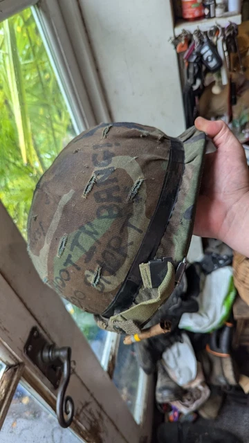 WW2 US M1 helmet with post war USGI M1 Helmet Liner Ground Troops Type ...