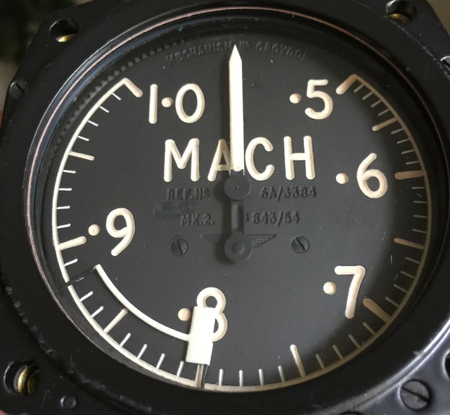 AIRCRAFT COCKPIT RAF Canberra Mach Meter Airspeed Indicator MK2 £150.00 ...