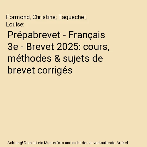 PRÉPABREVET - FRANÇAIS 3e - Brevet 2025: cours, méthodes & sujets de ...