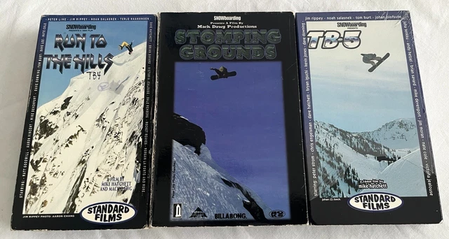 VINTAGE SNOWBOARDING VHS Video Tapes Lot X3 Stomping Grounds TB-5 & TB4 ...