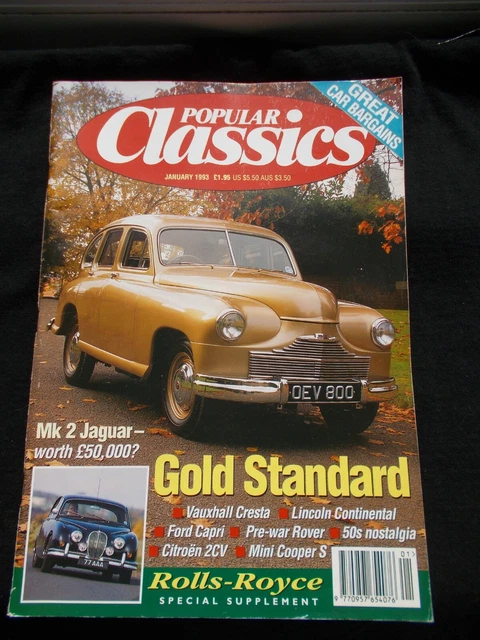 POPULAR CLASSICS MAGAZINE January 1993 Capri,Mini cooper S Citroen 2CV ...