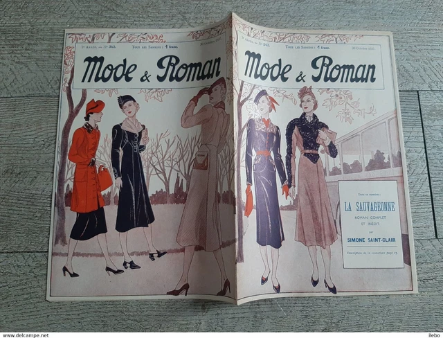 REVUE MODE ET roman 1937 N° 342 la sauvageonne Simone Saint-Clair EUR 5 ...