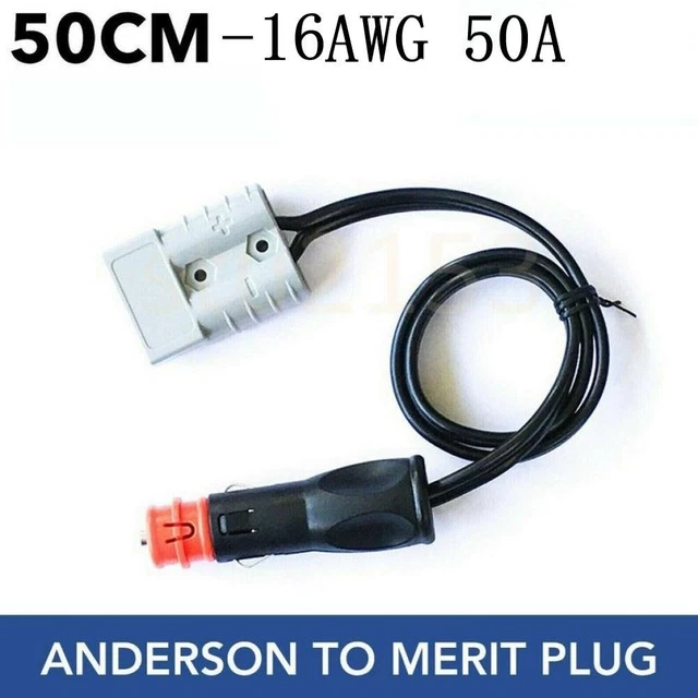 FOR ANDERSON PLUG Connector to Plug Adapter Black Premium Quality 50cm ...
