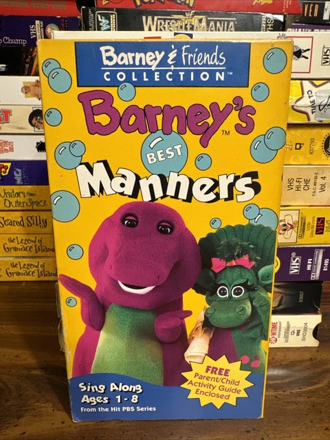 BARNEY & FRIENDS Barneys Best Manners VHS 1993 Baby Bop Lyons Sing ...