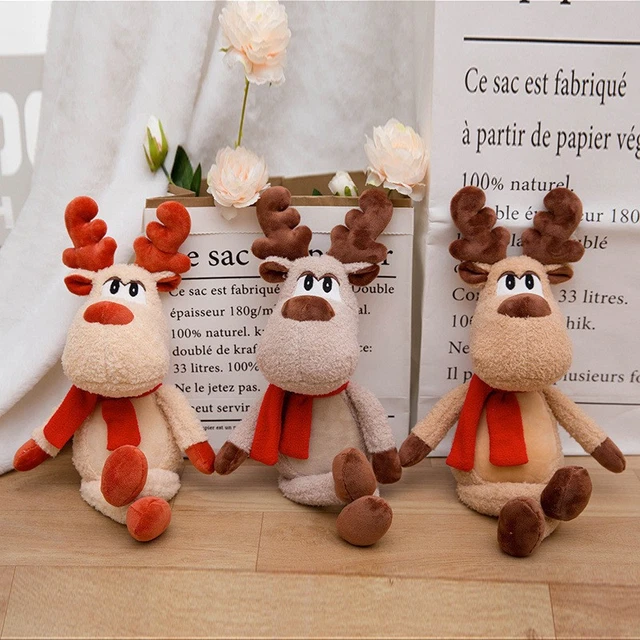 CHRISTMAS REINDEER PLUSH Toy With Pp Cotton Fill For Kids Holiday Decor ...