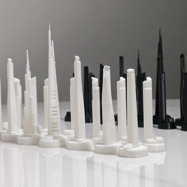 SKYSCRAPER CHESS SET, 3D Printed with Multiple Color Options, Pieces ...