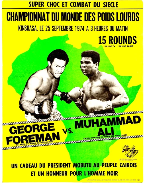 DOMESTIQUE MURAL ESTAMPE -vintage Sport Poster-Muhammad Ali Vs FOREMAN ...