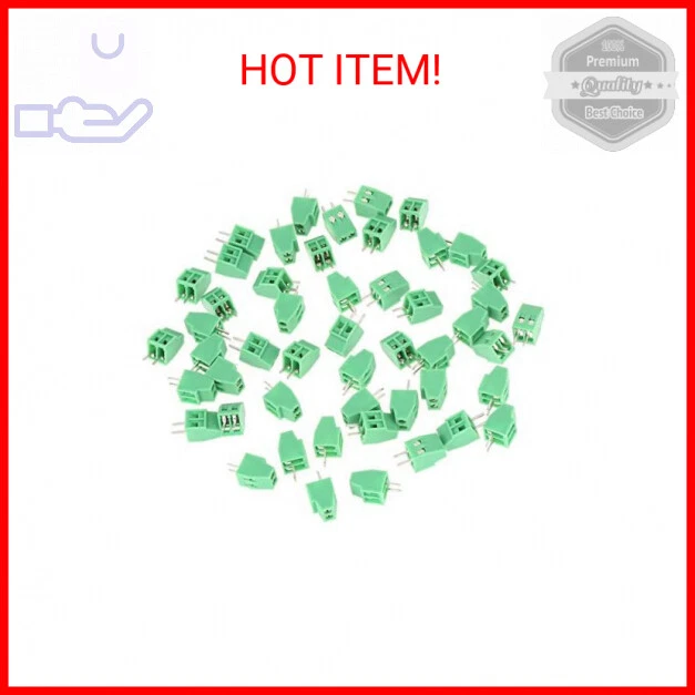 SCREW TERMINAL BLOCK Connector, 2 Pin 2.54mm Pitch PCB Plastic ...