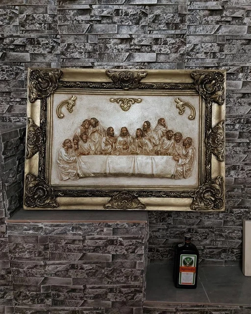 LARGE RELIEF THE Last Supper by Leonardo da Vinci Stucco Gips Sculpture ...