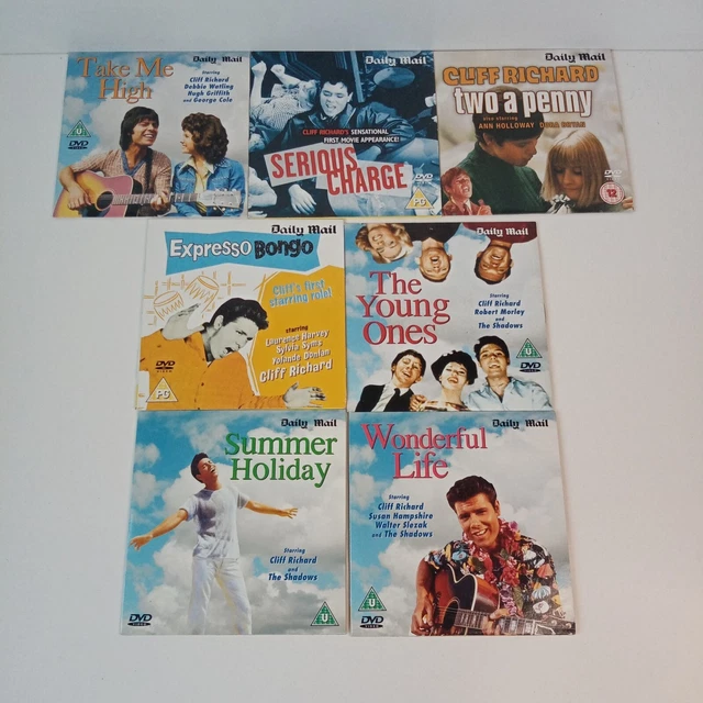DAILY MAIL CLIFF Richard Collection DVD 7 Movies Summer Holiday, Take ...