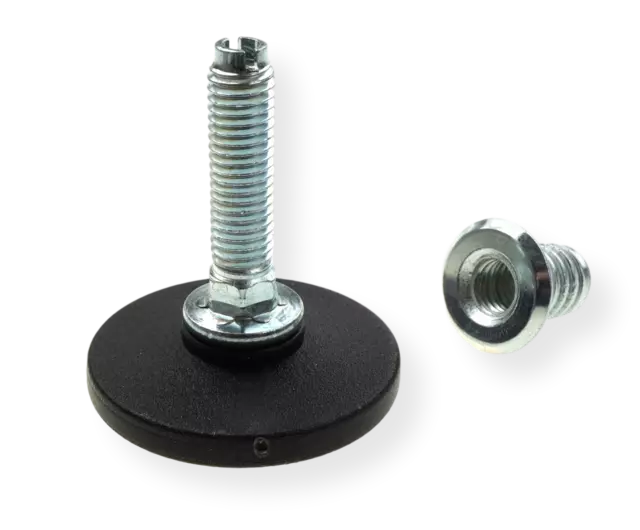 ADJUSTABLE FEET LEVELLING M6 M8 M10 Machine Round Base With Insert Nuts ...
