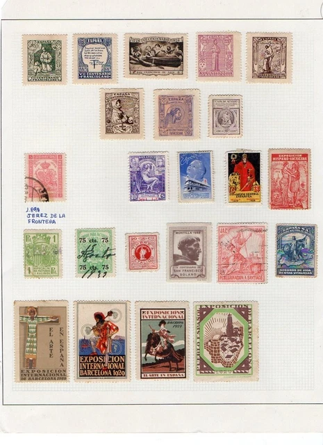 VIGNETTES CINDERELLA ANCIENNES Espagne 23 TB avec charnières sur une ...