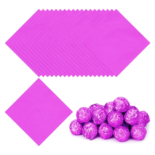 FOIL CANDY WRAPPERS 4x4 Inch, 100 Pcs Light Purple Glossy Paper for ...