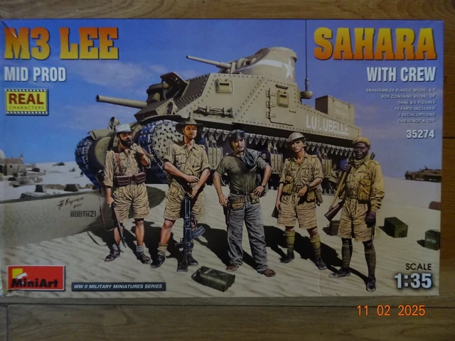 MINIART 1/35 SCALE - M3 LEE Mid Prod Tank from MOVIE SAHARA, With Crew ...