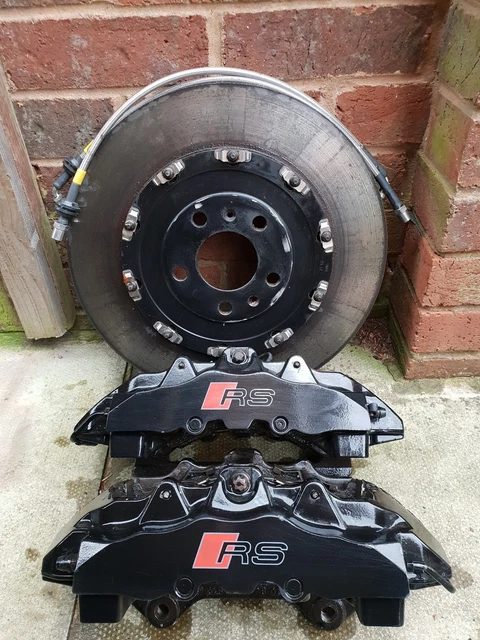 AUDI RS4 B7 8 POT Calipers BREMBO Front Brakes + New HEL braided lines ...