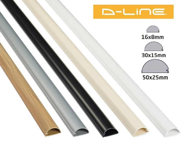 D-LINE PVC SELF Adhesive Trunking Cable Management Hide Cover Dline ...
