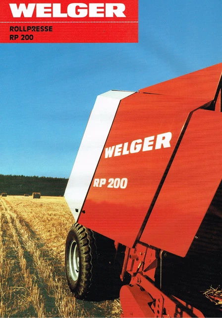 WELGER RP 200 Rollpresse Prospekt mit Technischen Daten EUR 12,95 ...