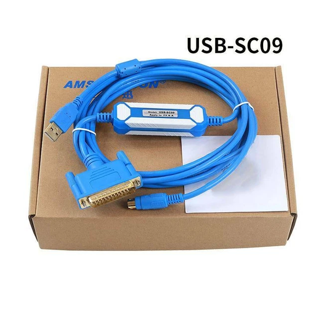 USB-SC09+ FTDI PLC Programming Cable Suitable Mitsubishi FX/A Series ...