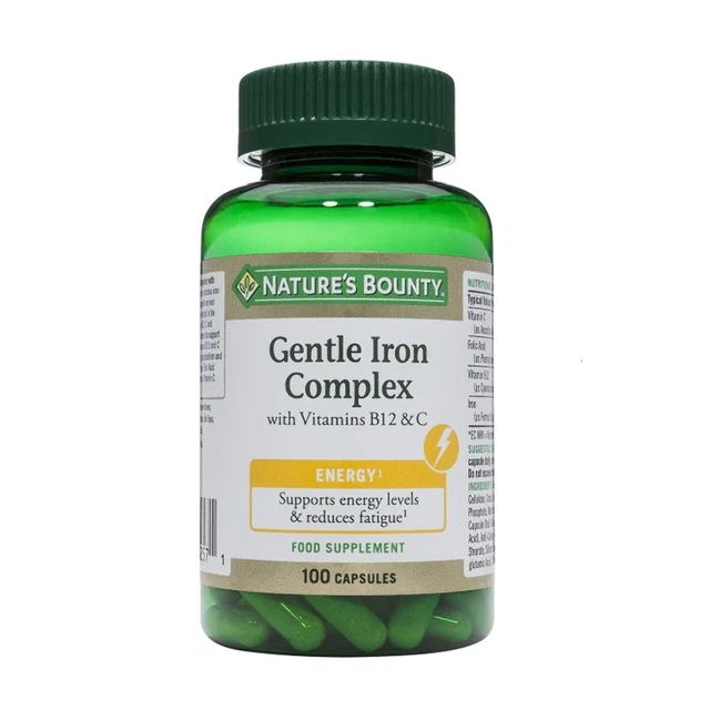 NATURE'S BOUNTY GENTLE Hierro Complex Con Vitaminas B12 & C 100's EUR ...