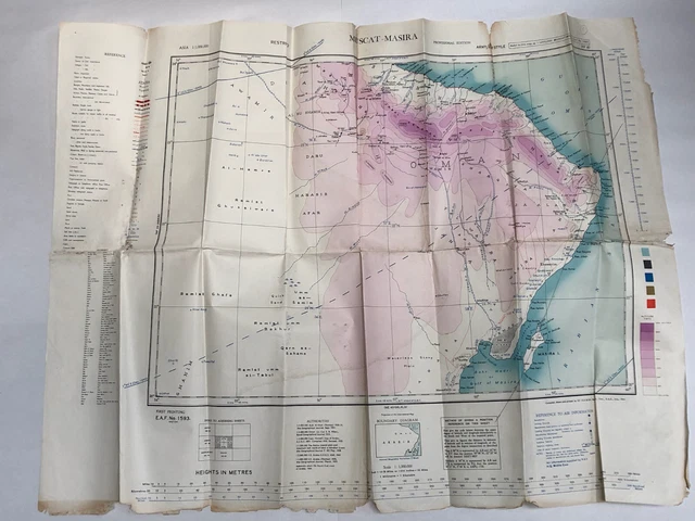 ORIGINAL WW2 BRITISH Army / RAF Map - Muscat-Masira £16.00 - PicClick UK
