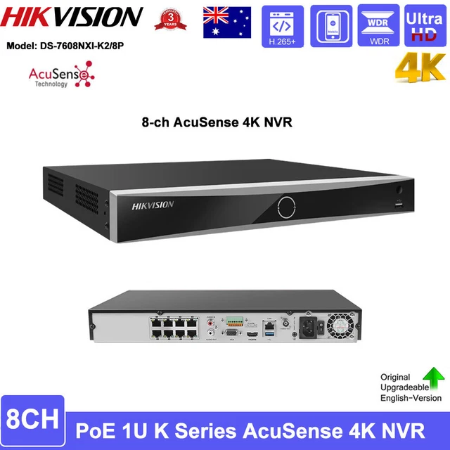 HIKVISION DS-7608NXI-K1/8P NVR 8 Channel POE 8ch Acusense 4K NVR, 8 POE £185.00 - PicClick UK