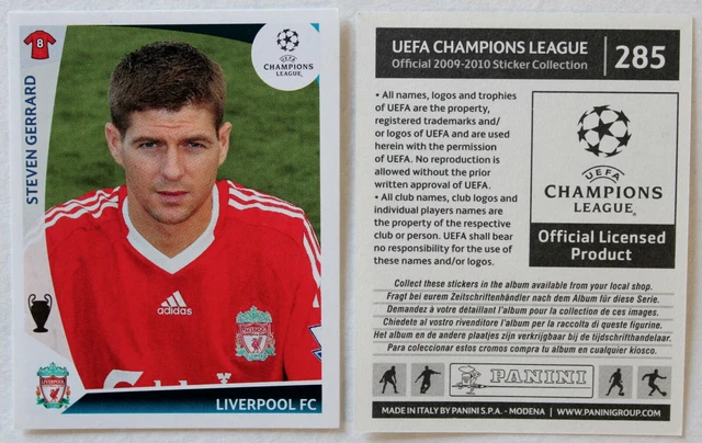 PANINI STICKER CARD Steven Gerrard Nr. 285 Champions League 2009/2010 ...