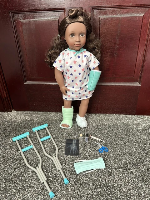 OUR GENERATION KEISHA Doll In Hospital Gown And Accessories Medical ...