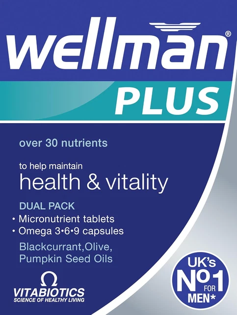 WELLMAN PLUS VITAMINS. Uk'S No.1 for Men. Comprehensive Multivitamin ...