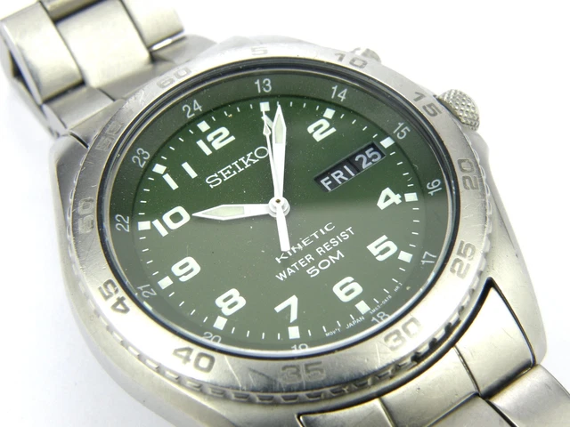 MEN'S SEIKO 5M63-0A50 Military Kinetic Watch - 50m £199.95 - PicClick UK