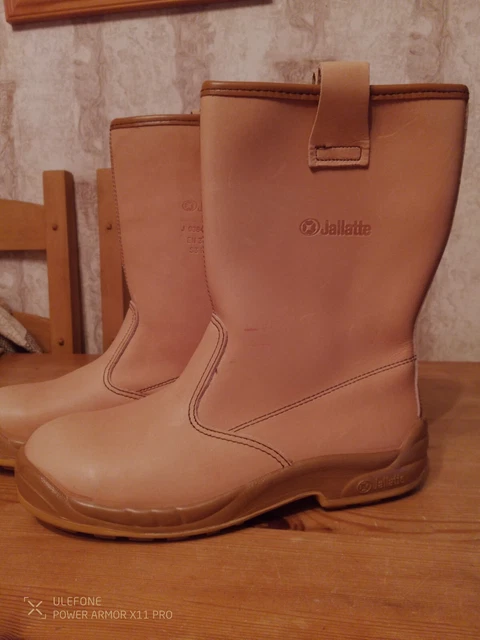 BRAND NEW JALLATTE Tan Leather Work Boots Size 9 Uk Free Post £49.99 ...
