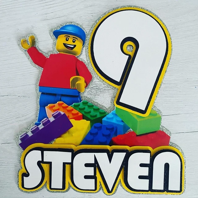 PERSONALISED LEGO INSPIRED Cake Topper Any Name & Number £8.00 ...