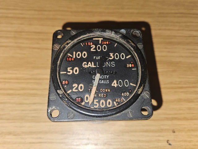 WW2 WWII 1940'S RAF Lancaster 580 Gallon Fuel Gauge Aircraft Cockpit ...