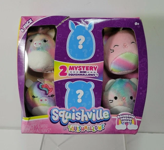 SQUISHVILLE RAINBOW DREAM Squad 2" Squishmallows Figures Box SIX Plush ...