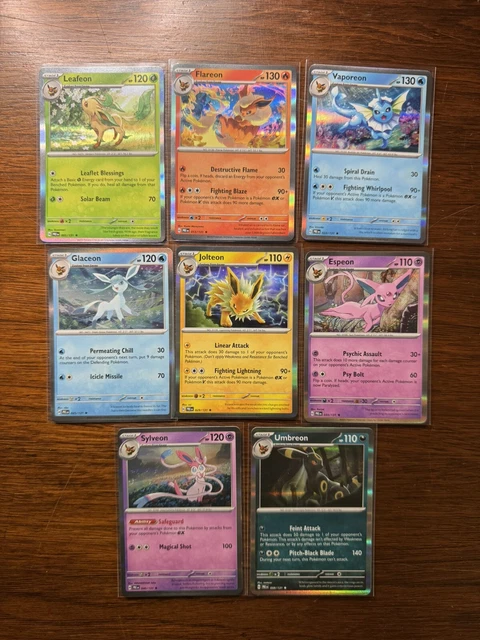 POKEMON SV PRISMATIC Evolutions Eeveelutions Complete Holo Set (8 Cards ...