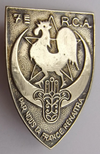 INSIGNE MILITAIRE CAVALERIE 7ème RCA CHASSEURS D'AFRIQUE EUR 40,00 ...