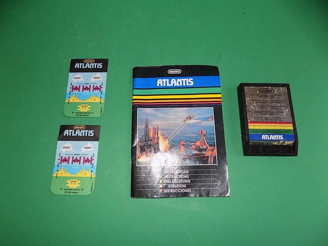 MATTEL INTELLIVISION SYSTEM Vintage Imagic Atlantis Game with Manual ...