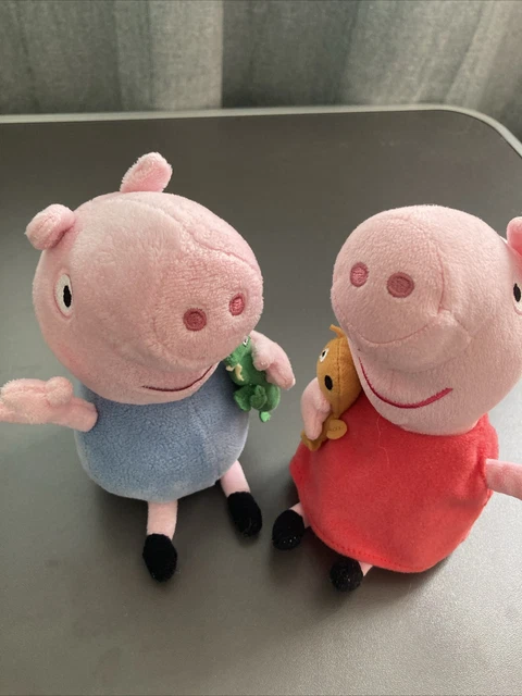 PEPPA PIG WITH Teddy And George Pig With Dinosaur, Plush Soft Toy Ty ...