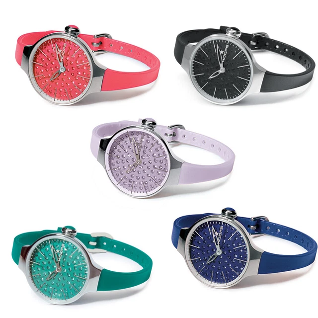 OROLOGIO DONNA HOOPS CHERIE DIAMOND Swarovski Silicone Colorato NEW ...