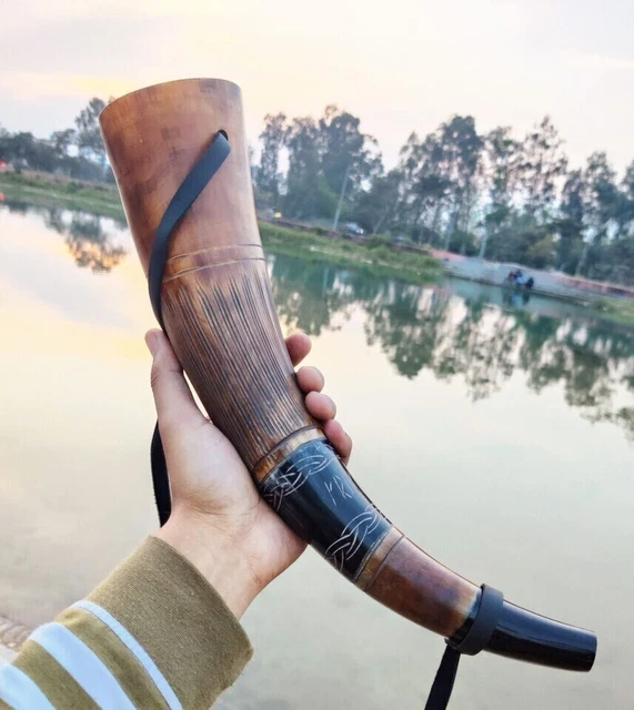 CORNE DE BŒUF véritable corne de bataille fabriquée à la main trompette ...