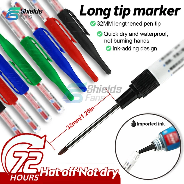 MULTI-PURPOSE DEEP HOLE Marking Pens Long Head Markers Mark Tool ...