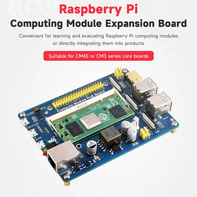 RASPBERRY PI COMPUTE Module Expansion Board CM4S CM3 Baseboard POE ...