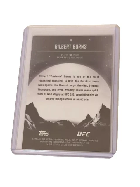 GILBERT BURNS UFC Topps alba della luna di mezzanotte parallelo 25/25 ...