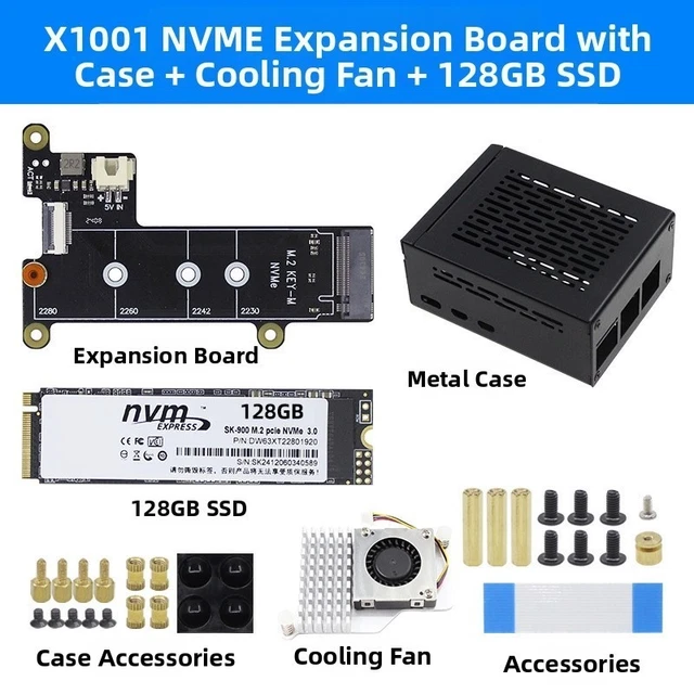 FOR RASPBERRY PI 5 Compatible Expansion Board X1001 for PCIe M2 NVMe ...