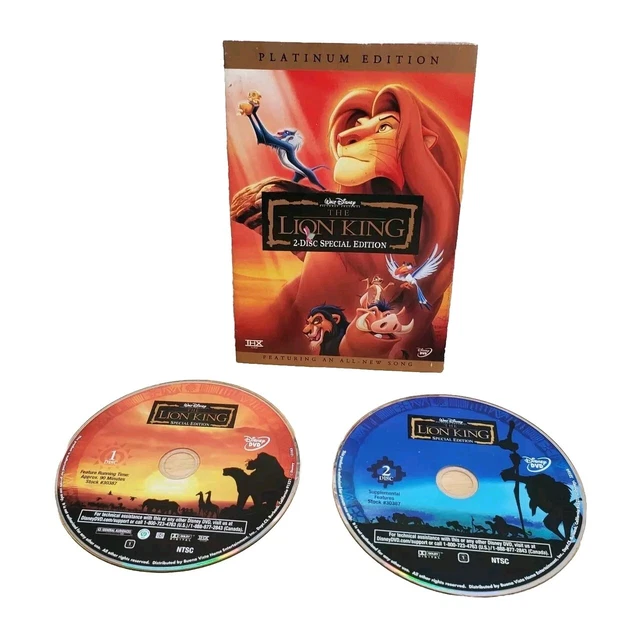 THE LION KING DVD 2-Disc Set Platinum Edition Disney 2003 No Case W ...