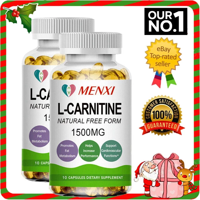 （2packs）l Carnitine 60 Capsules 1500mg Strong Fat Burner Weight Loss