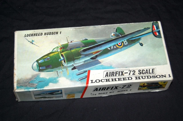 AIRFIX 1/72 SCALE Lockheed Hudson Mk.I Model Kit 1963 Red Stripe First ...