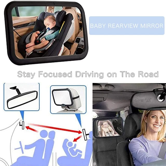 BABY CAR MIRROR Wide Clear View Infant Rear Facing Safe and ...