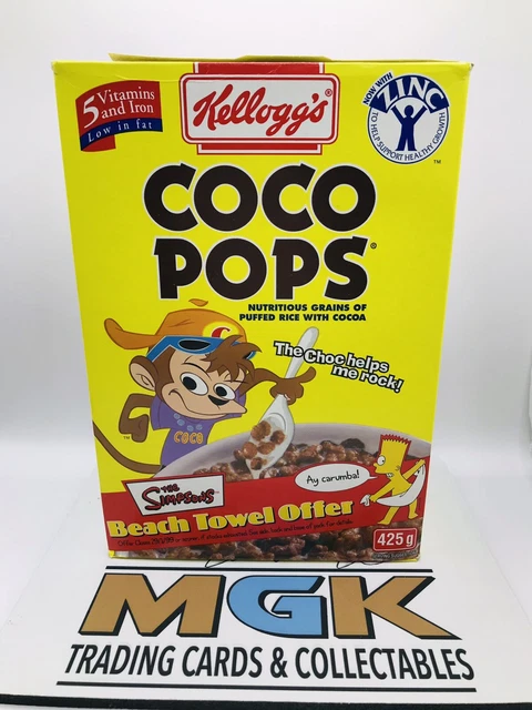 KELLOGG’S THE SIMPSONS Promotional 1998 Coco Pops Cereal Box Vintage ...