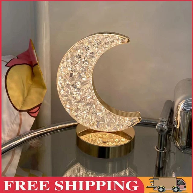 3D ACRYLIC MOON Desk Lamps Festival Gift 800mAh Bedroom Sleep Lights ...